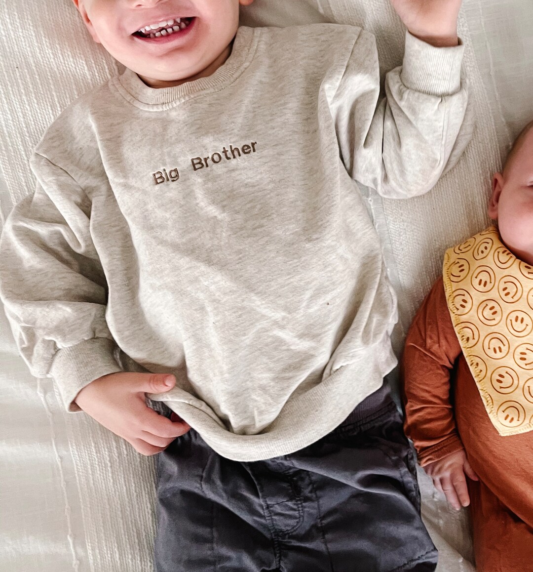 Big Brother Little Brother Sister Embroidered Sweatshirt Minimalistic ...
