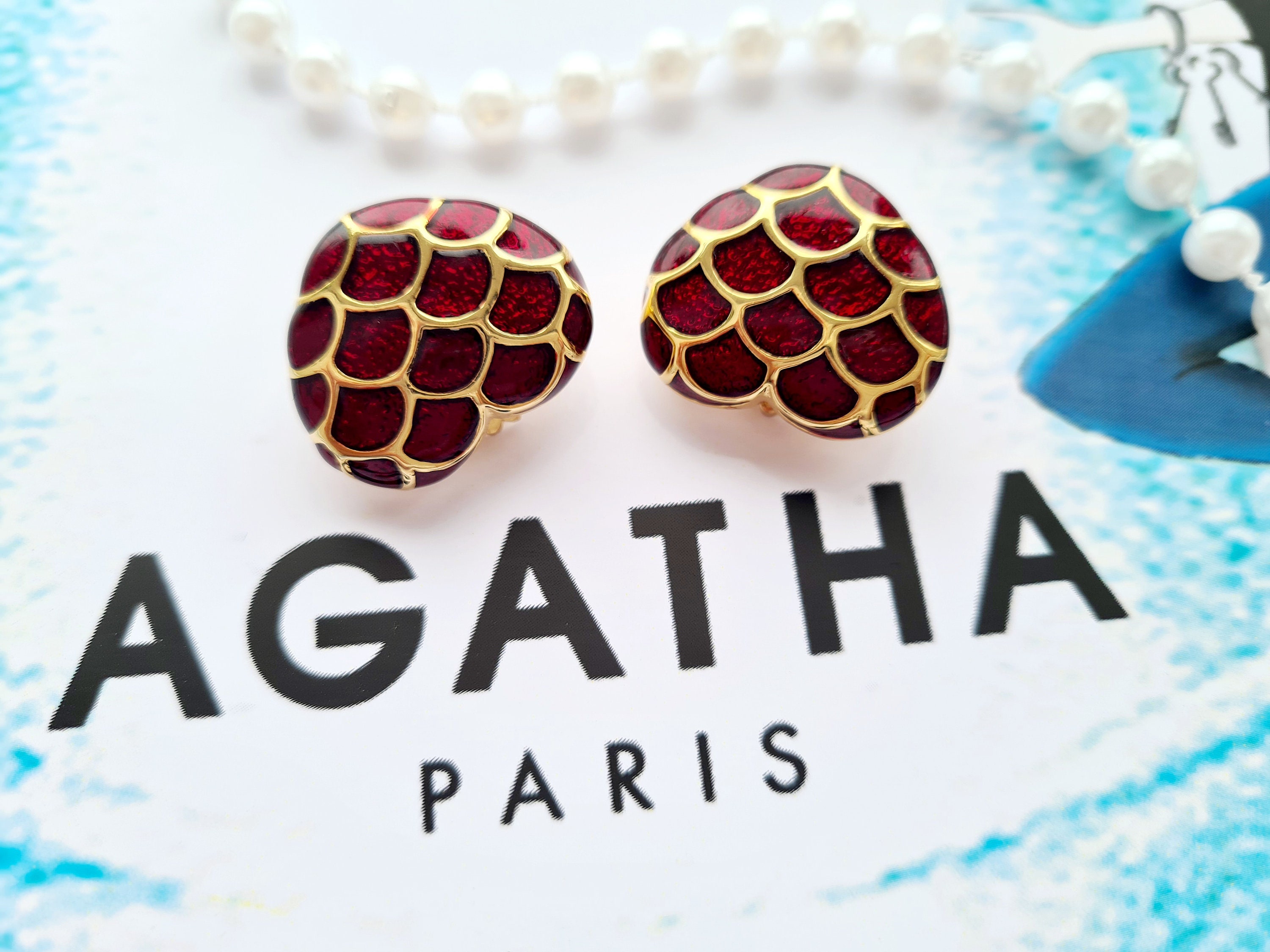 Pendientes vintage clip-on Agatha Paris - Etsy España