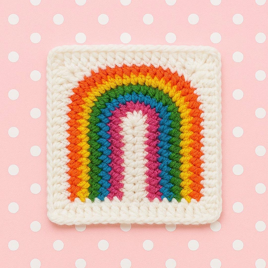 Crochet Rainbow Granny Square Pattern – Easy Beginner-friendly PDF for ...