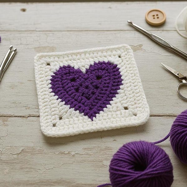 Heart Granny Square Pattern - Etsy