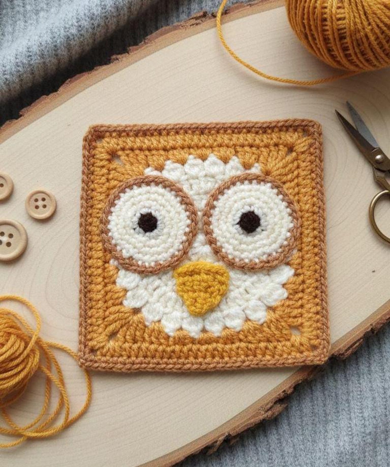 Owl Granny Square Crochet Pattern | Crochet Coaster Pattern | Instant ...