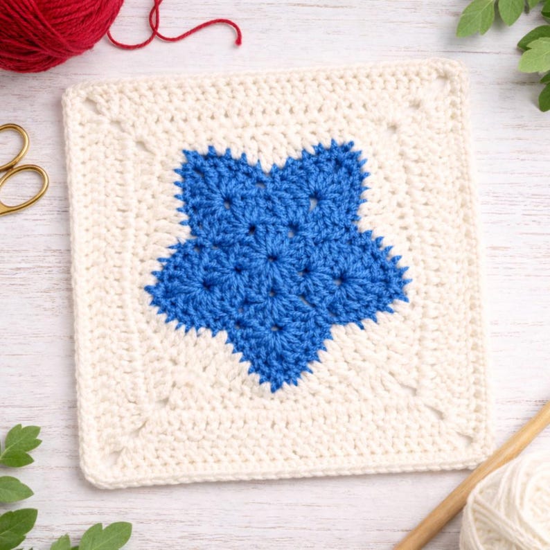 Star Granny Square Crochet Pattern | Modern Crochet Motif | Instant PDF ...