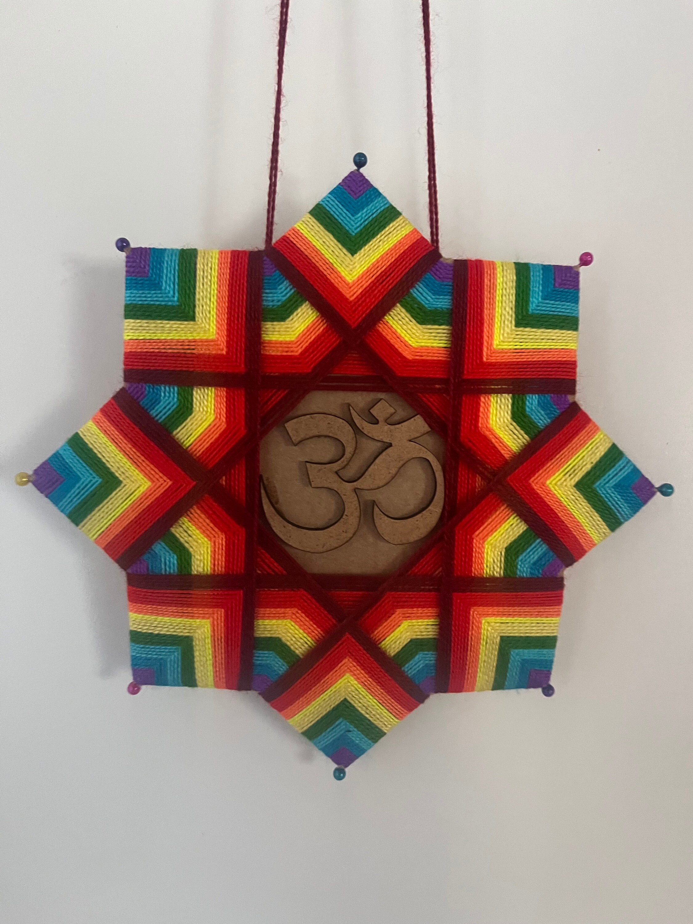 Yarn Mandala, Ohm, Om, Lotus, 7 Chakra, Rainbow, Yoga, Decoration ...