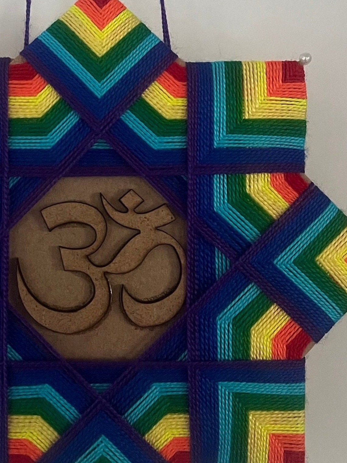 Yarn Mandala, Ohm, Om, Lotus, 7 Chakra, Rainbow, Yoga, Decoration ...