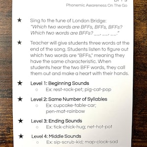 Phonemic Awareness on the Go: Mini-supplemental Deck - Etsy