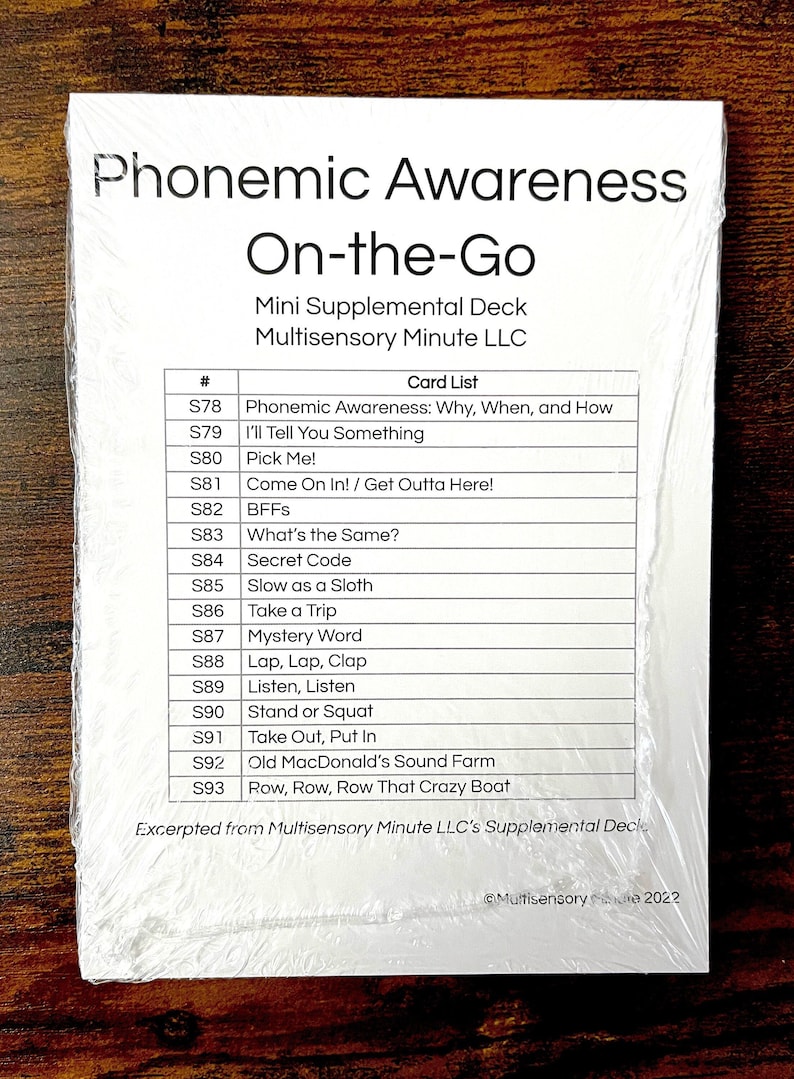 Phonemic Awareness on the Go: Mini-supplemental Deck - Etsy