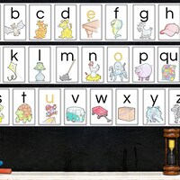 Alphabet Posters | Black and White Rainbow | Alphabet Line | Alphabet ...