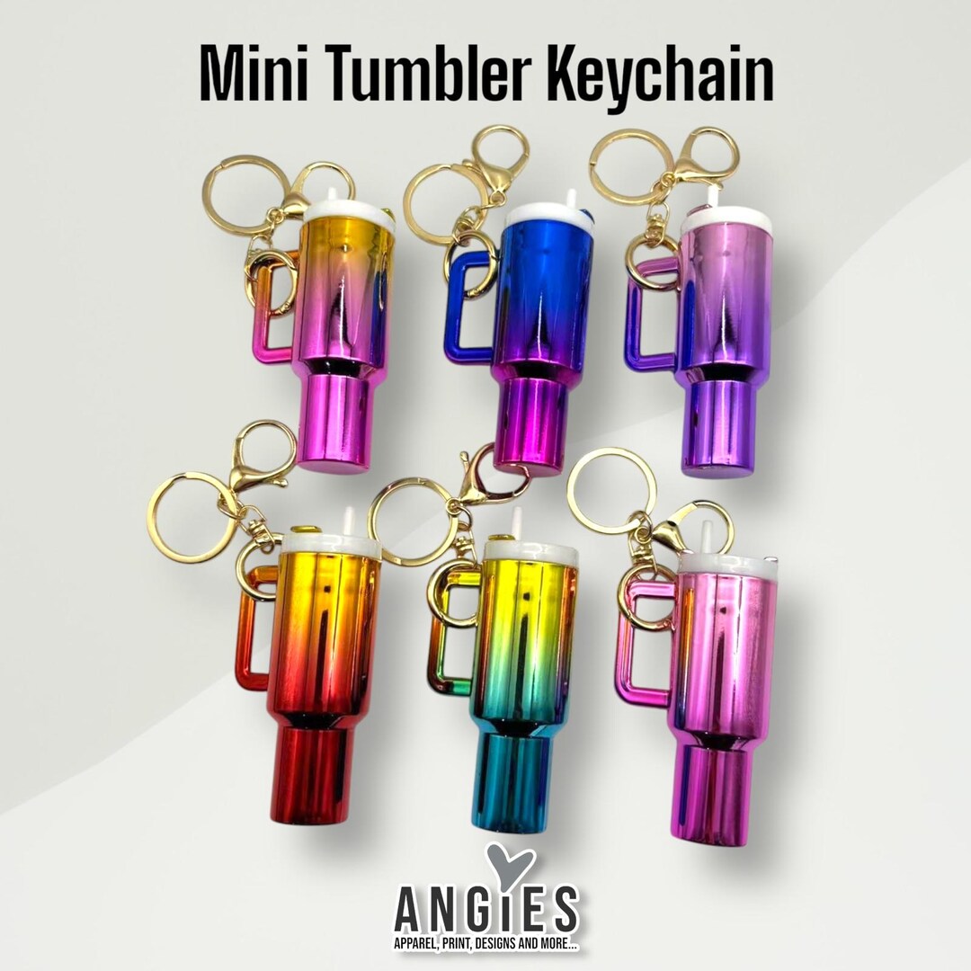Mini Keychain Tumbler - Cute & Compact Drink Accessory Gradient Color ...
