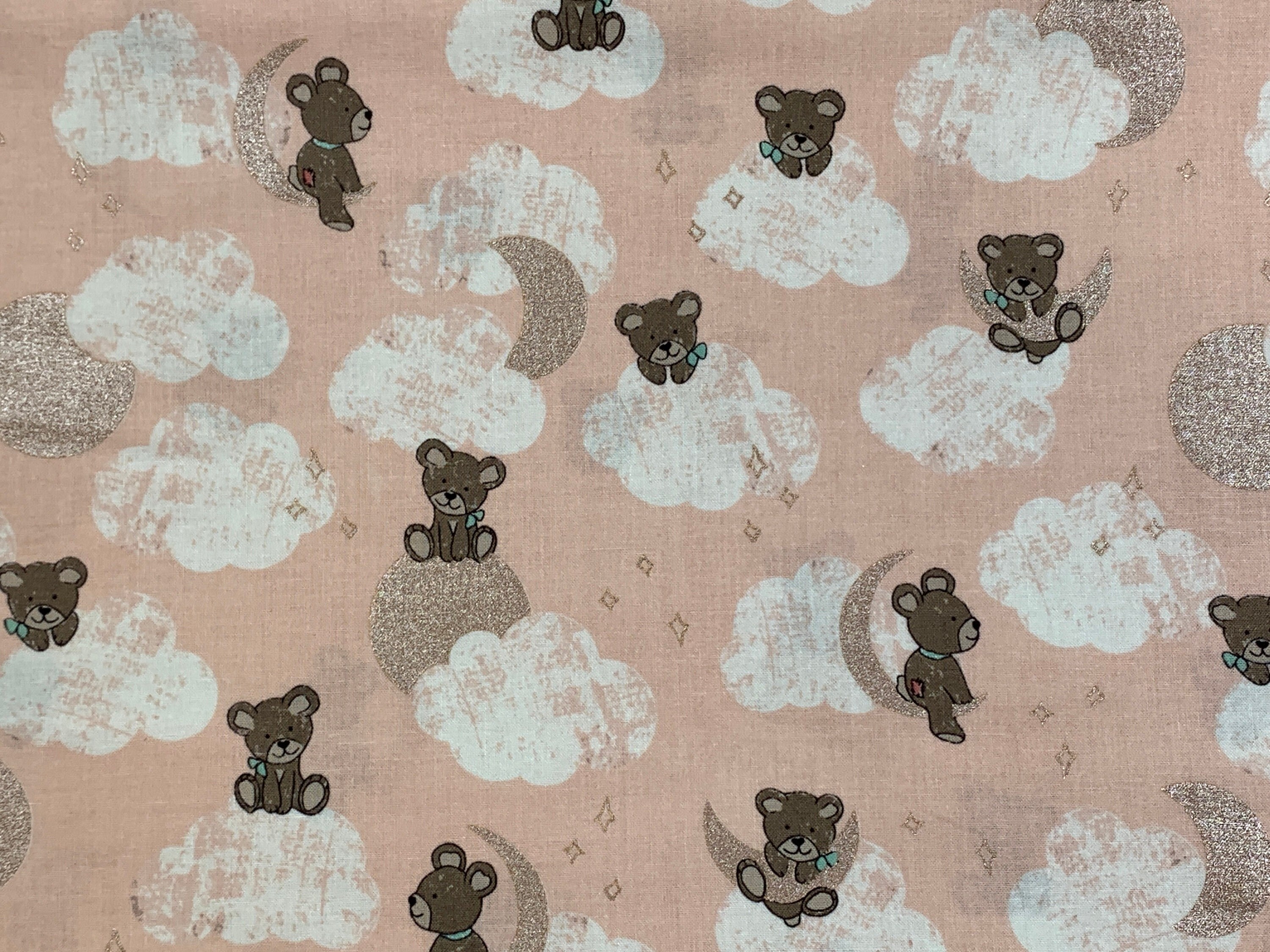 Pink Teddy Bear Fabric by the YARD. Riley Blake Designs - Etsy