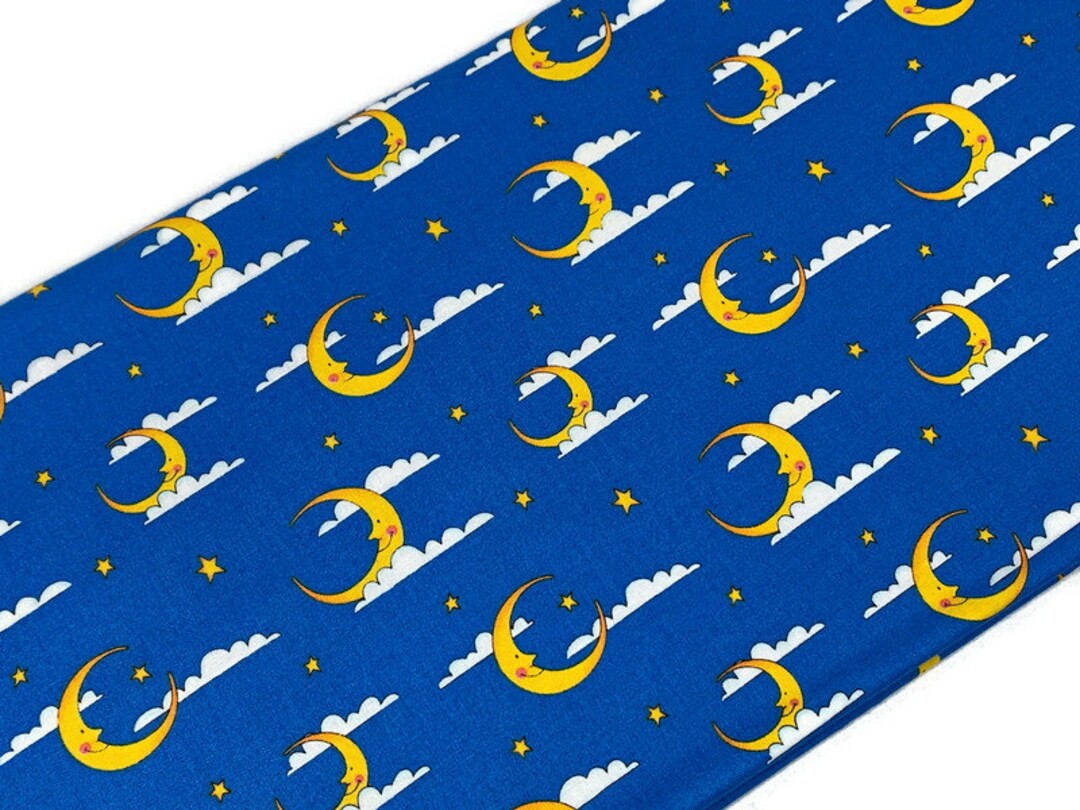 Smiling Crescent Moon Fabric by the YARD. Alpha-babies by Henry Glass ...