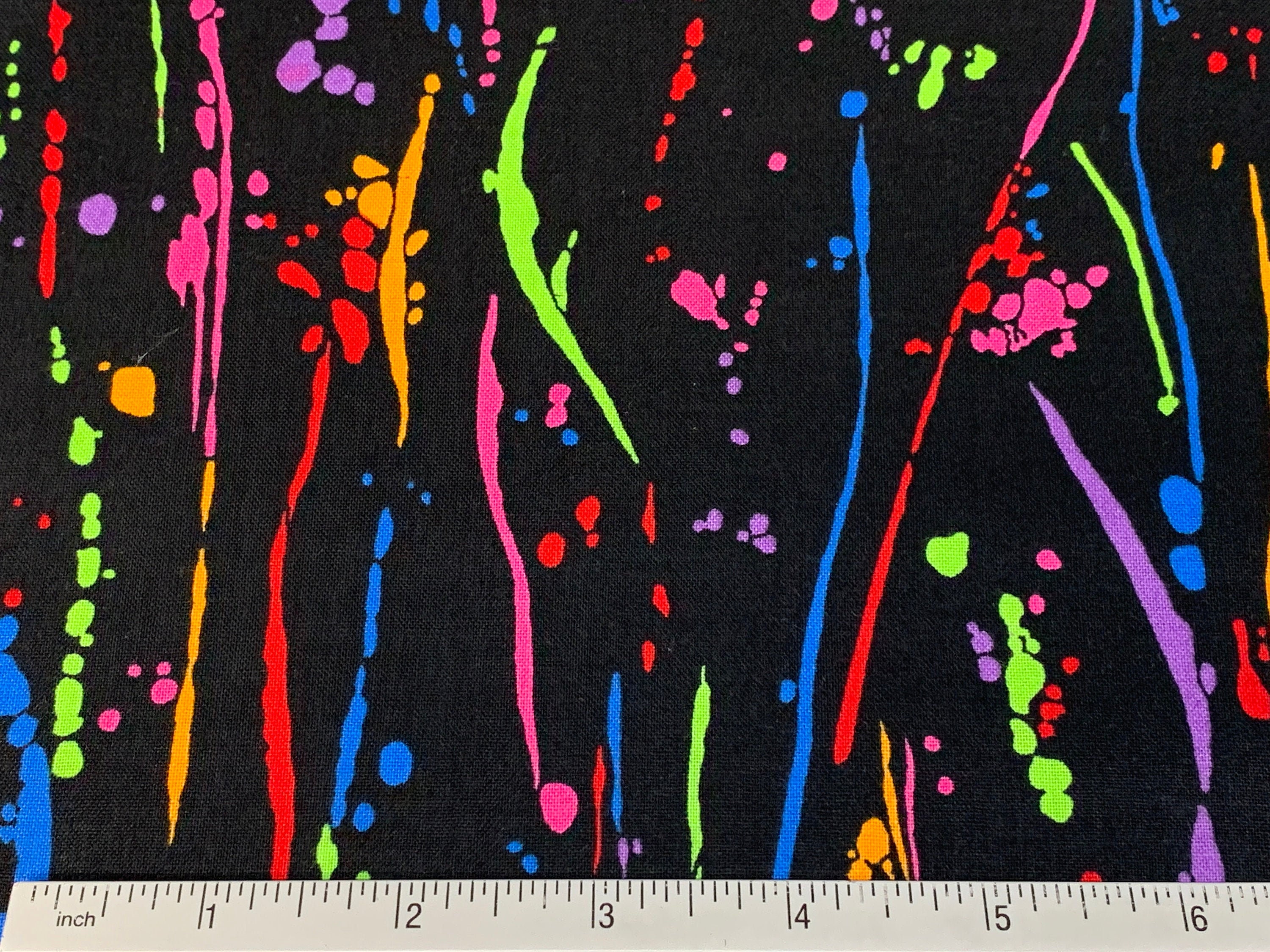 Paint Splatter Print Fabric by the YARD. Assorted Bright & - Etsy