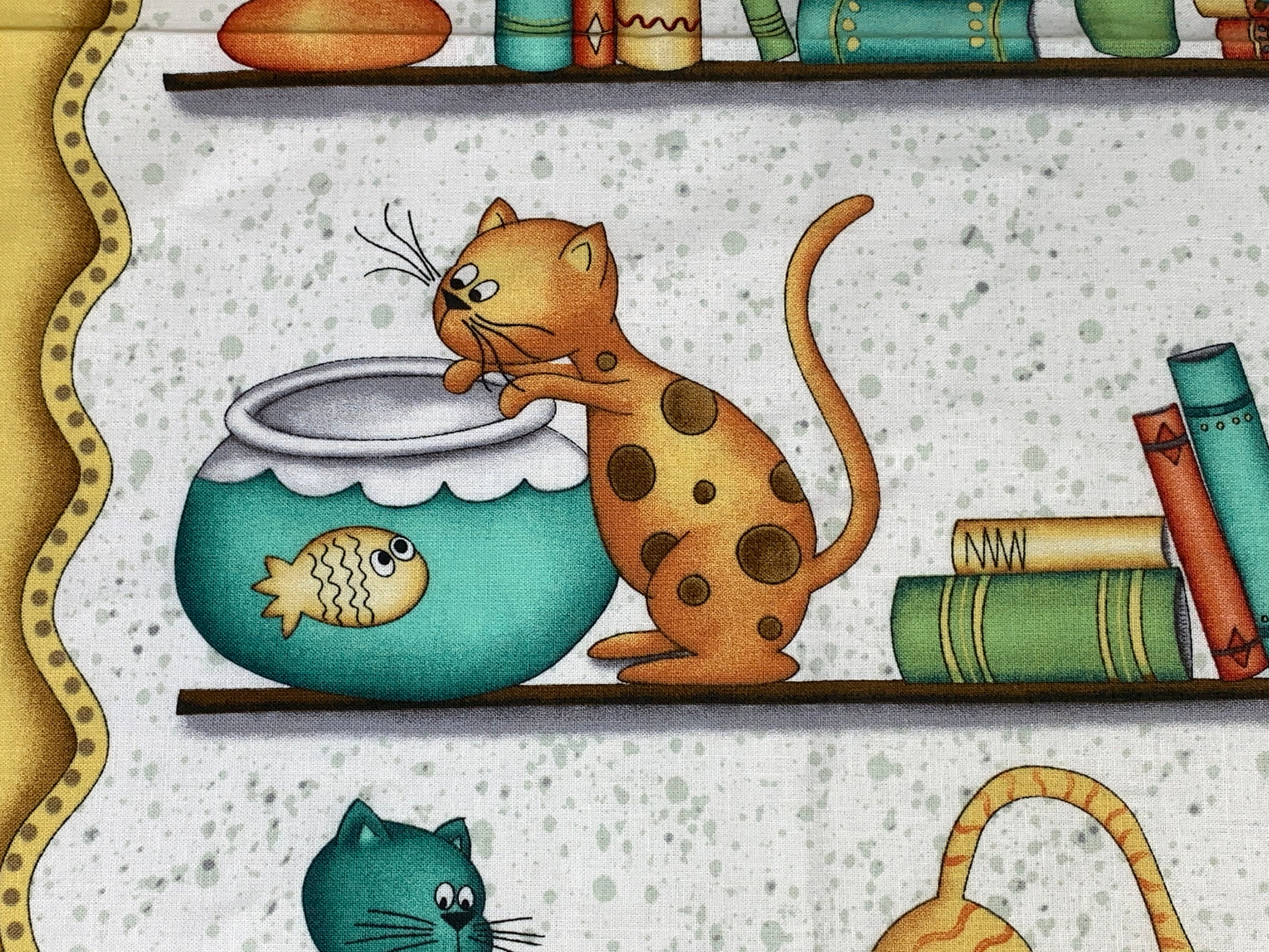 Catitude Purrfect Day Cat Fabric Sold by the PANEL. Windham | Etsy
