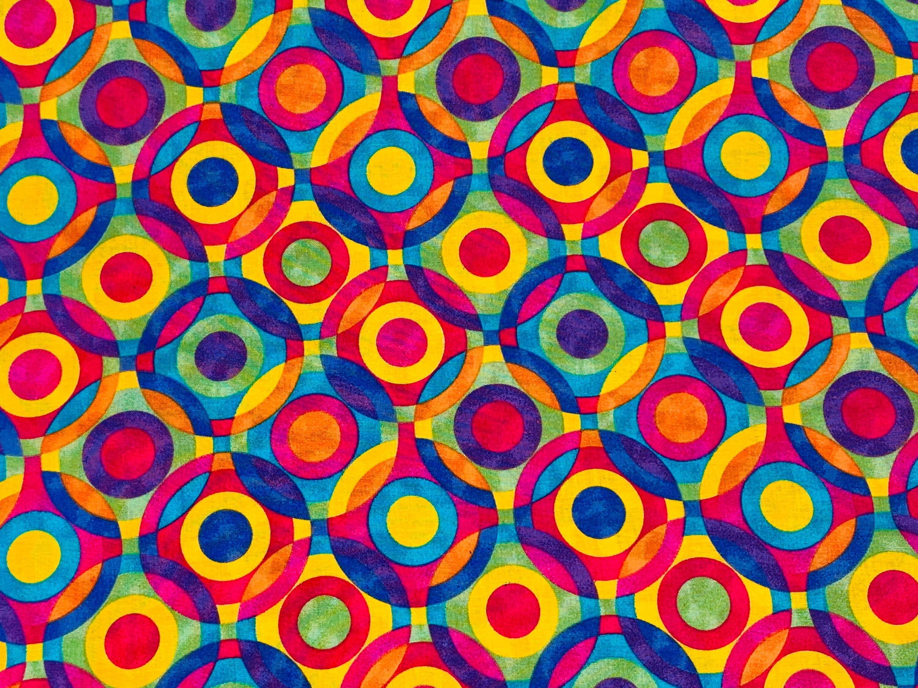 Rainbow Concentric Circles Print Fabric by the YARD. Assorted - Etsy