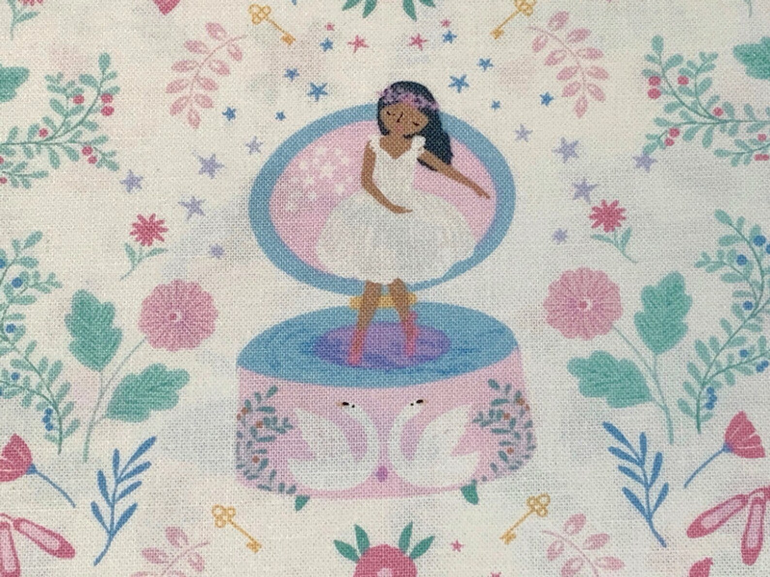 Music Box Dancer Ballet Fabric by the YARD. White Pink Blue - Etsy