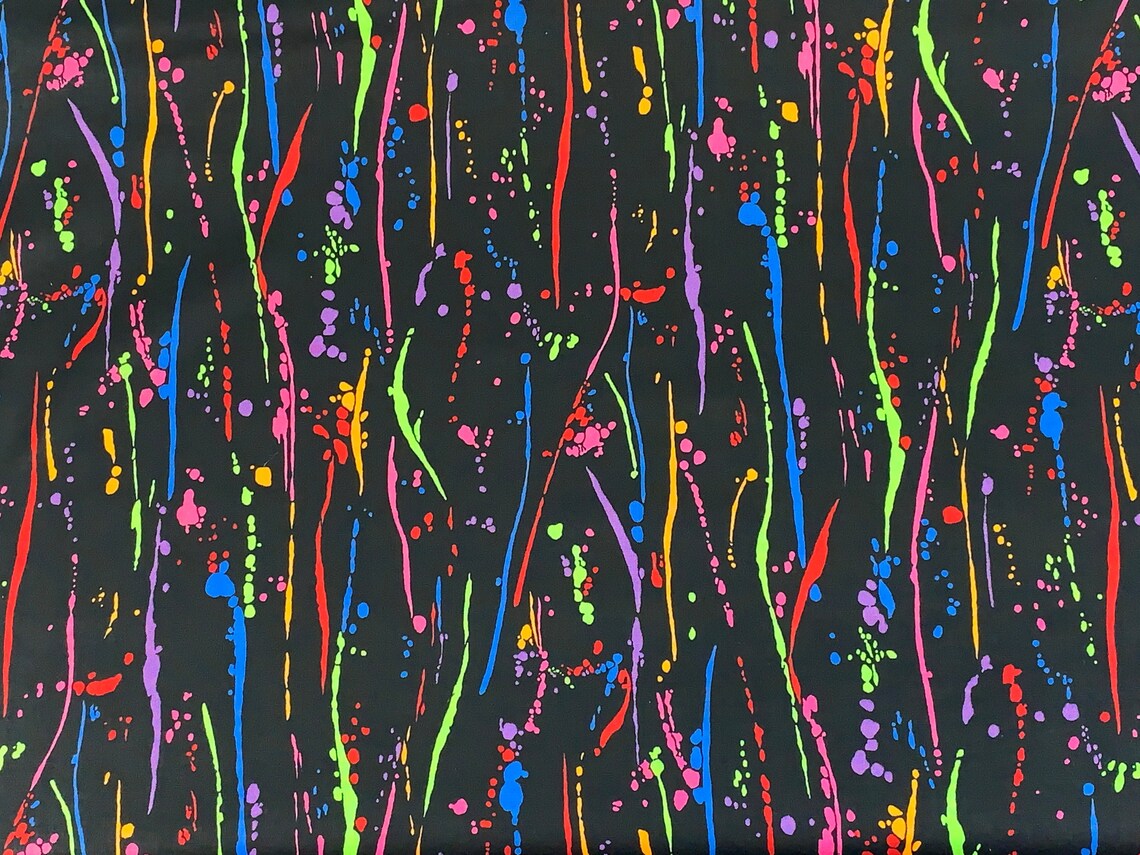 Paint Splatter Print Fabric by the YARD. Assorted Bright & - Etsy