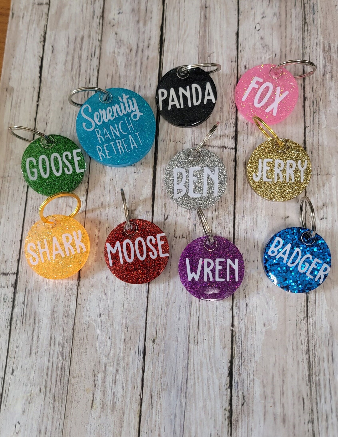 Farm Animal Name Tag Pet Name Tag Goat Tag Sheep Tag Business Keychain ...