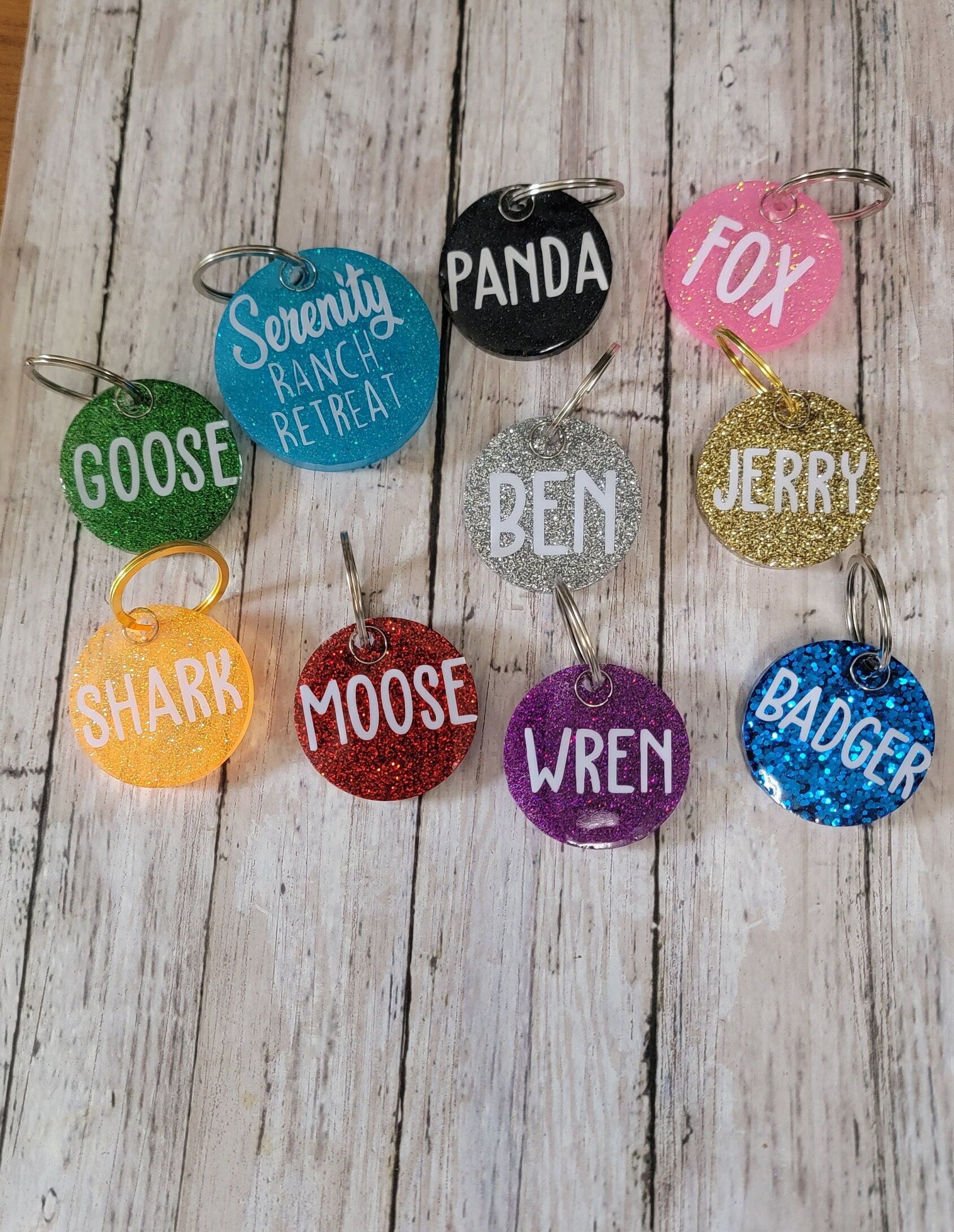 Farm Animal Name Tag Pet Name Tag Goat Tag Sheep Tag Business Keychain ...