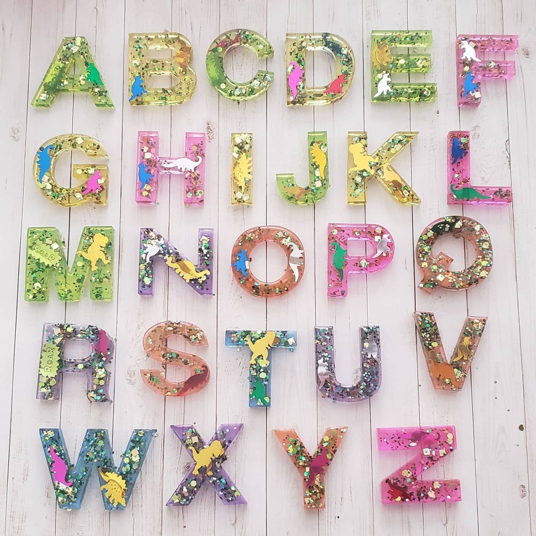 Custom Alphabet Letters Resin Colorful Letters Personalized Rainbow ...