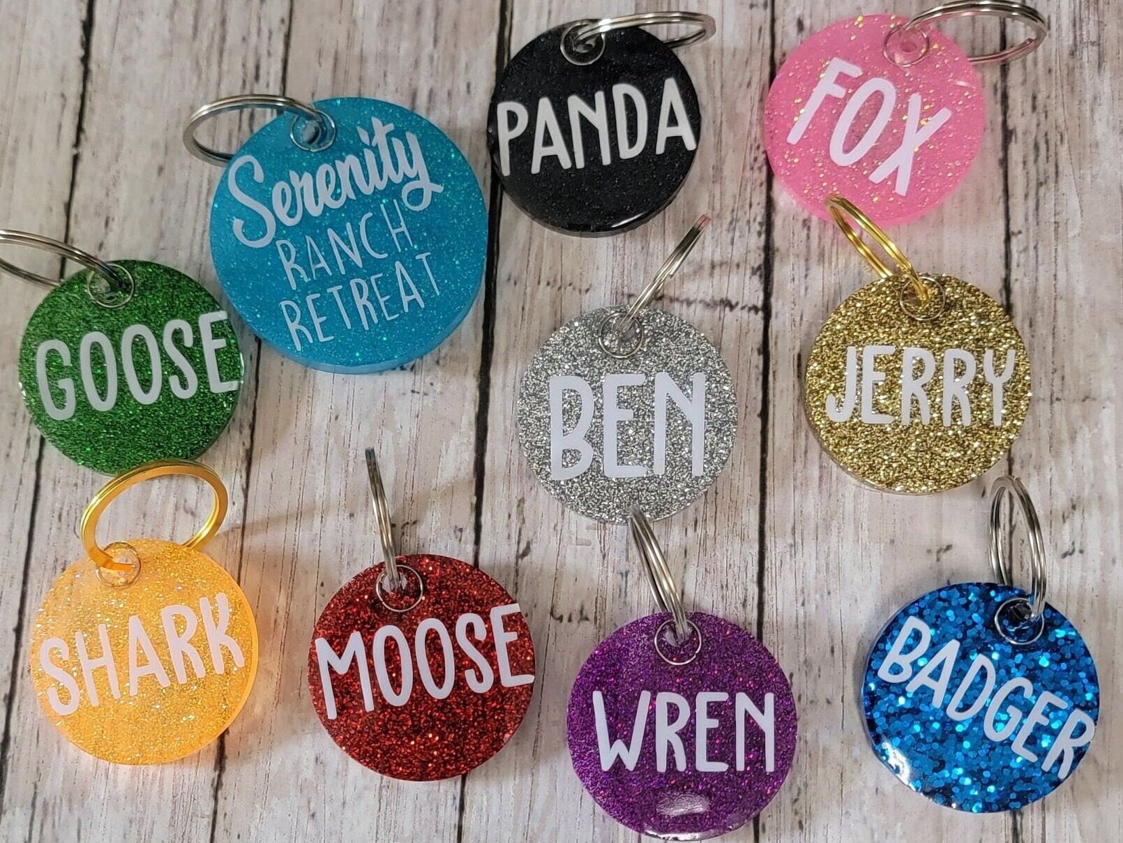 Farm Animal Name Tag Pet Name Tag Goat Tag Sheep Tag Business Keychain ...