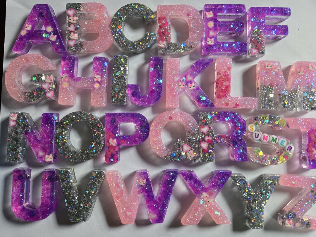 Custom Alphabet Letters Resin Colorful Letters Personalized Rainbow ...