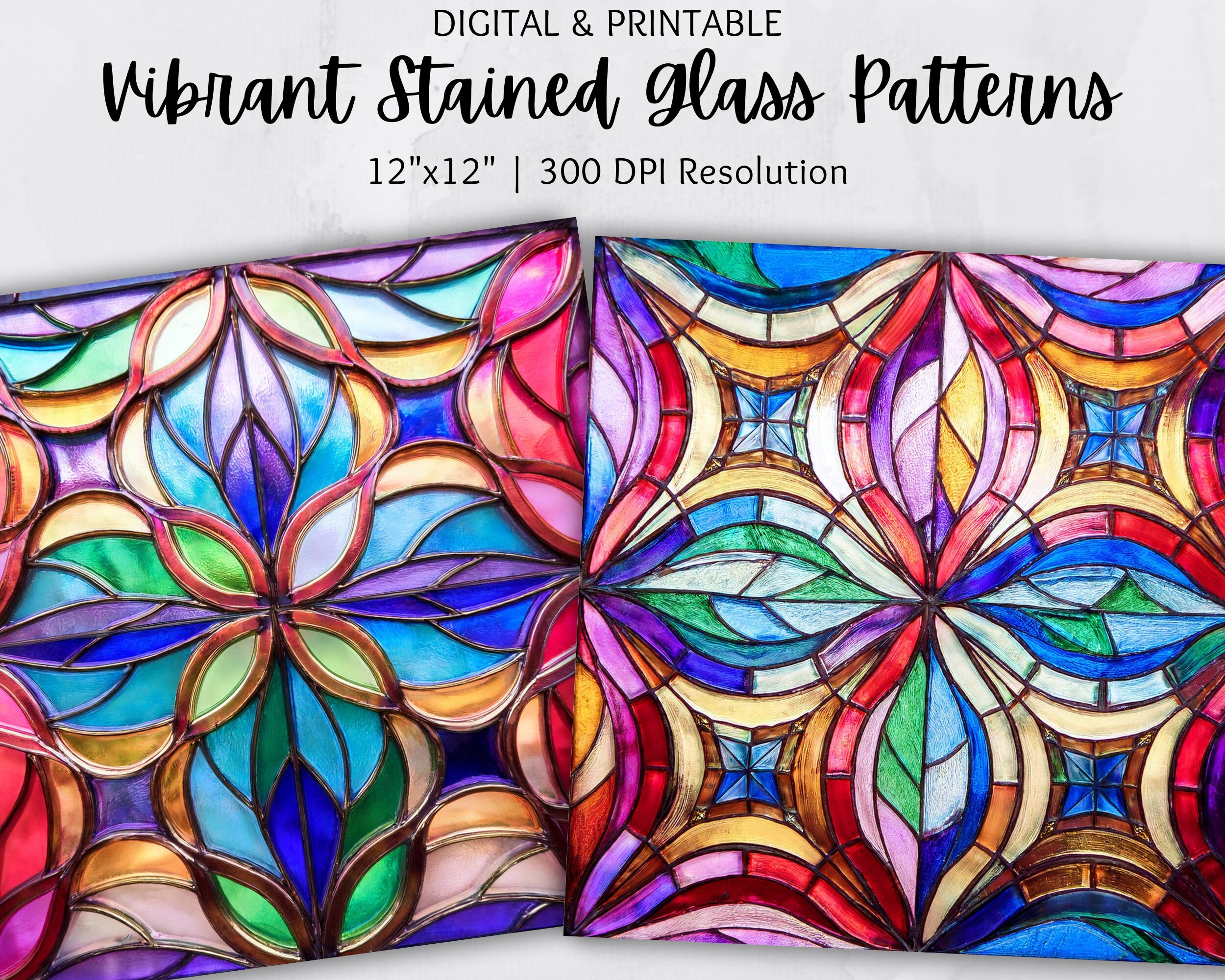 Stained Glass Images | Synthwave Stained Glass Patterns | Seamless ...