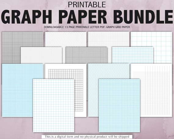 Graph Grid Printable Paper Insert Bundle Engineer Graph | Etsy