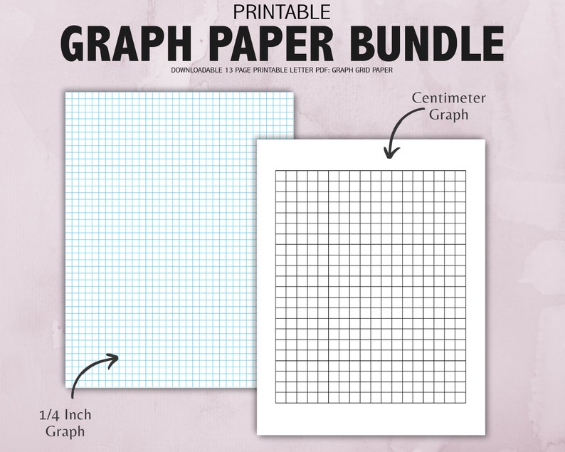 Graph Grid Printable Paper Insert Bundle | Engineer Graph Paper ...