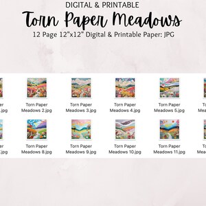 Torn Paper Flower Meadows | Deckle Paper Flower | Floral Background ...