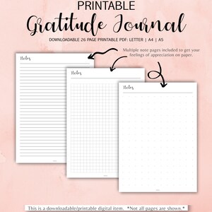 Gratitude Printable Journal Affirmation Journal Wellness - Etsy