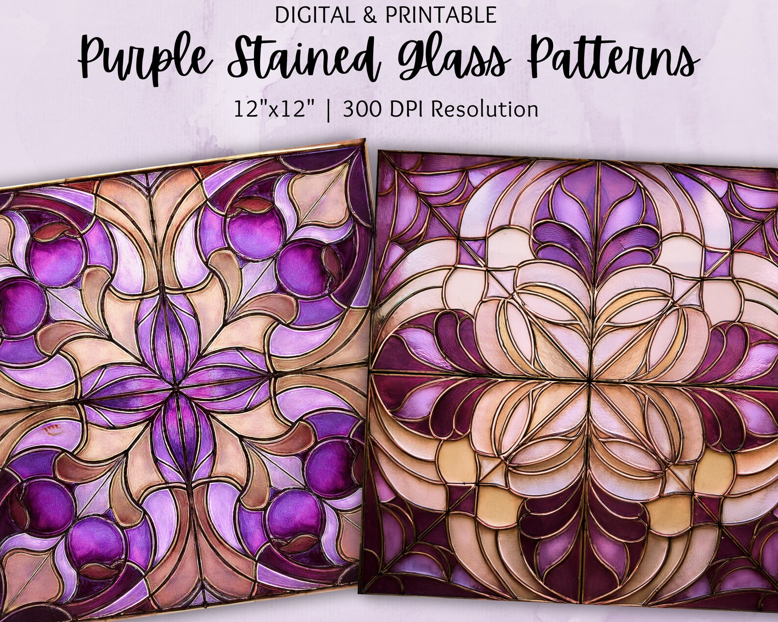 Stained Glass Images | Purple Stained Glass Patterns | Seamless ...