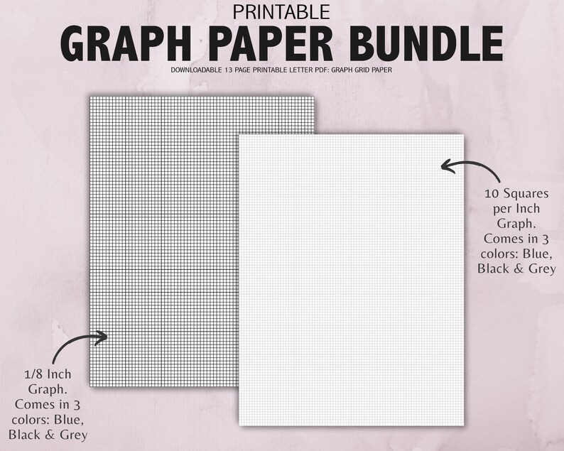 Graph Grid Printable Paper Insert Bundle Engineer Graph Paper Bullet ...