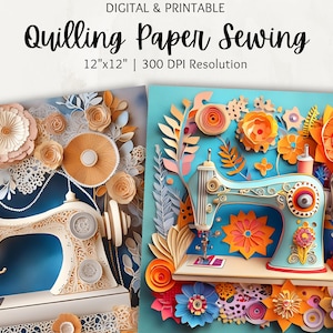 Quilling Paper Sewing Bundle PNG | Sewing Machines Scrapbook Paper ...