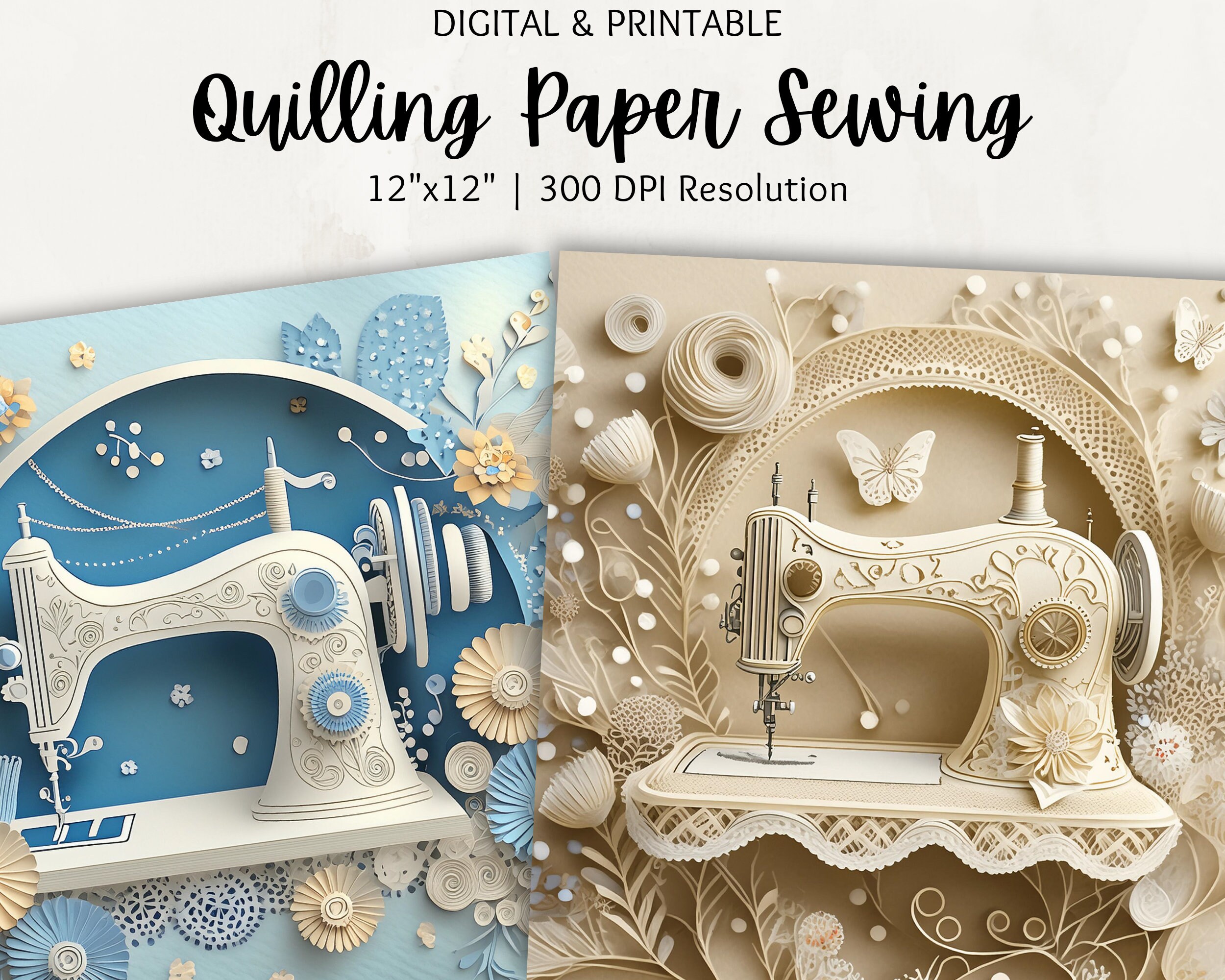 Quilling Paper Sewing Bundle PNG | Sewing Machines Scrapbook Paper ...