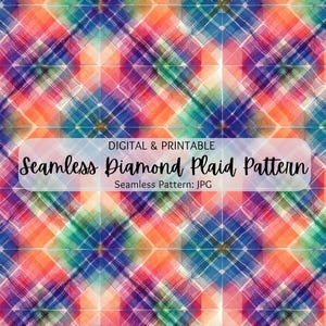 Watercolor Diamond Plaid Seamless Pattern | Symmetrical Geometric ...