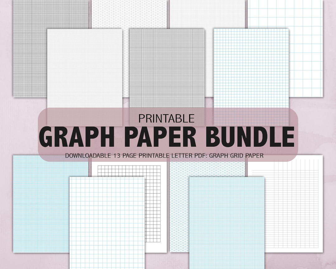Graph Grid Printable Paper Insert Bundle | Engineer Graph Paper ...