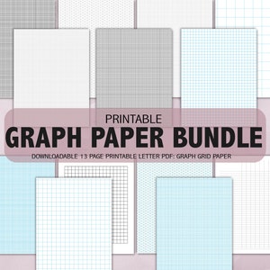 Graph Grid Printable Paper Insert Bundle | Engineer Graph Paper ...