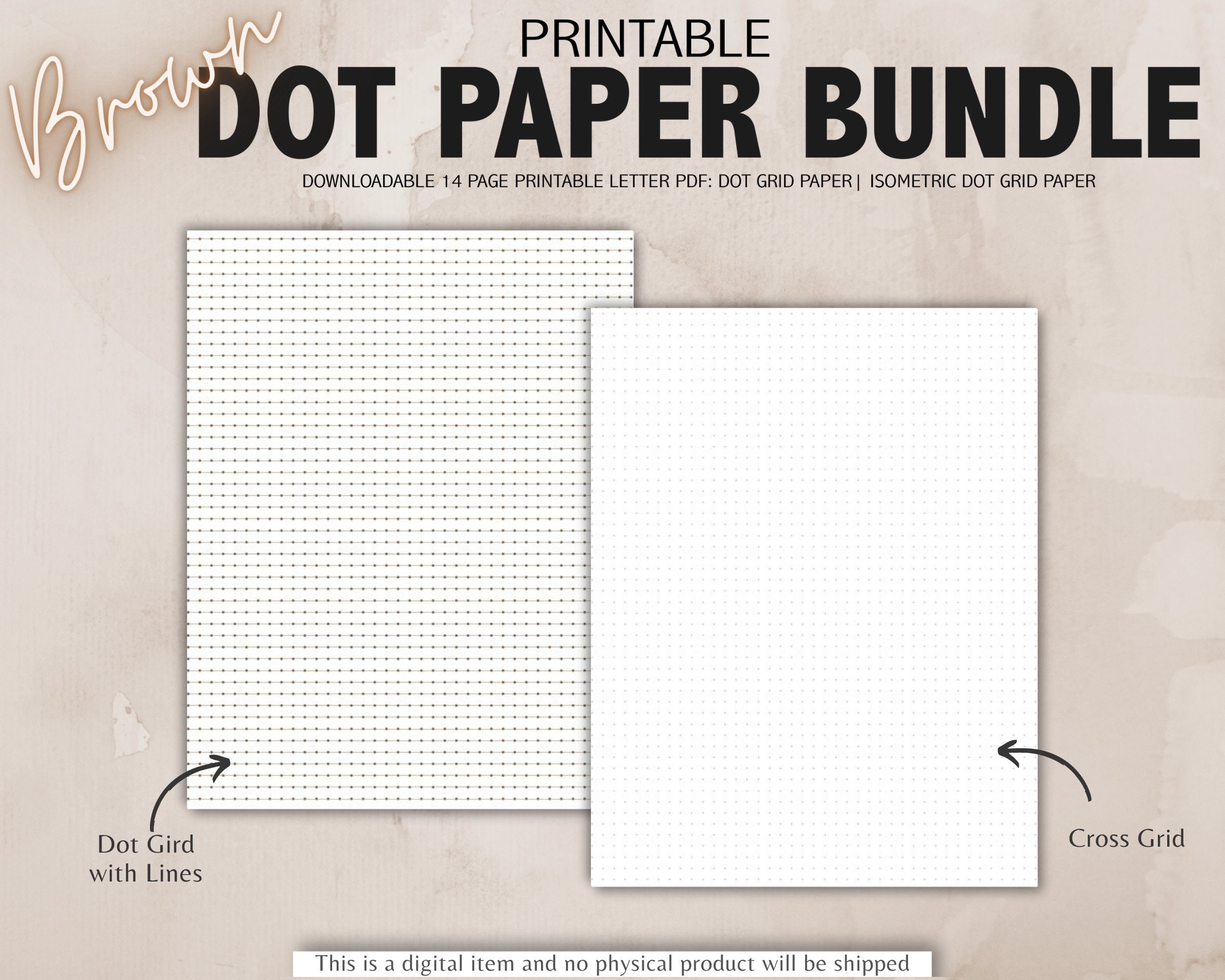 Brown Dot Grid Journal Printable Paper Insert Bundle - Etsy