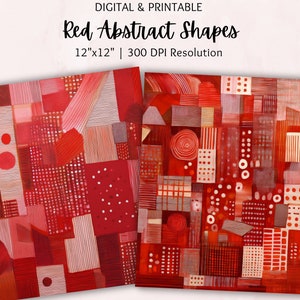 Red Abstract Shapes Seamless Pattern | Colorful Abstract Patterns ...