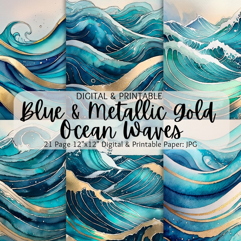 Metallic Ocean Blue - Etsy
