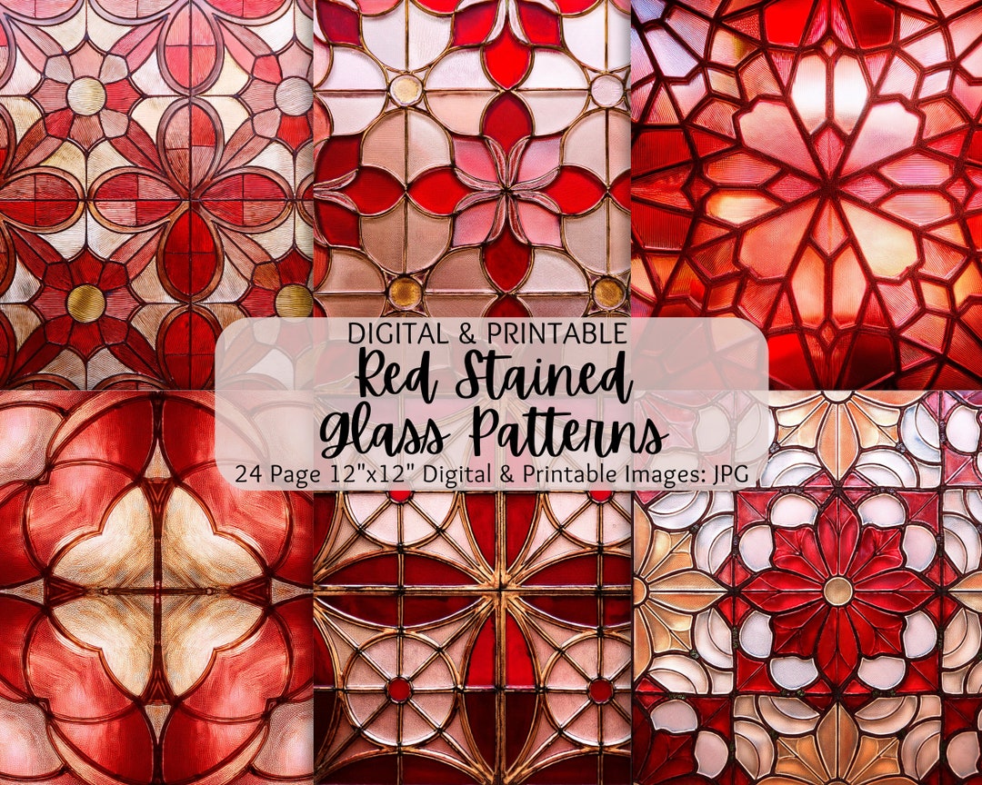 Stained Glass Images | Red Stained Glass Patterns | Seamless Patterns ...