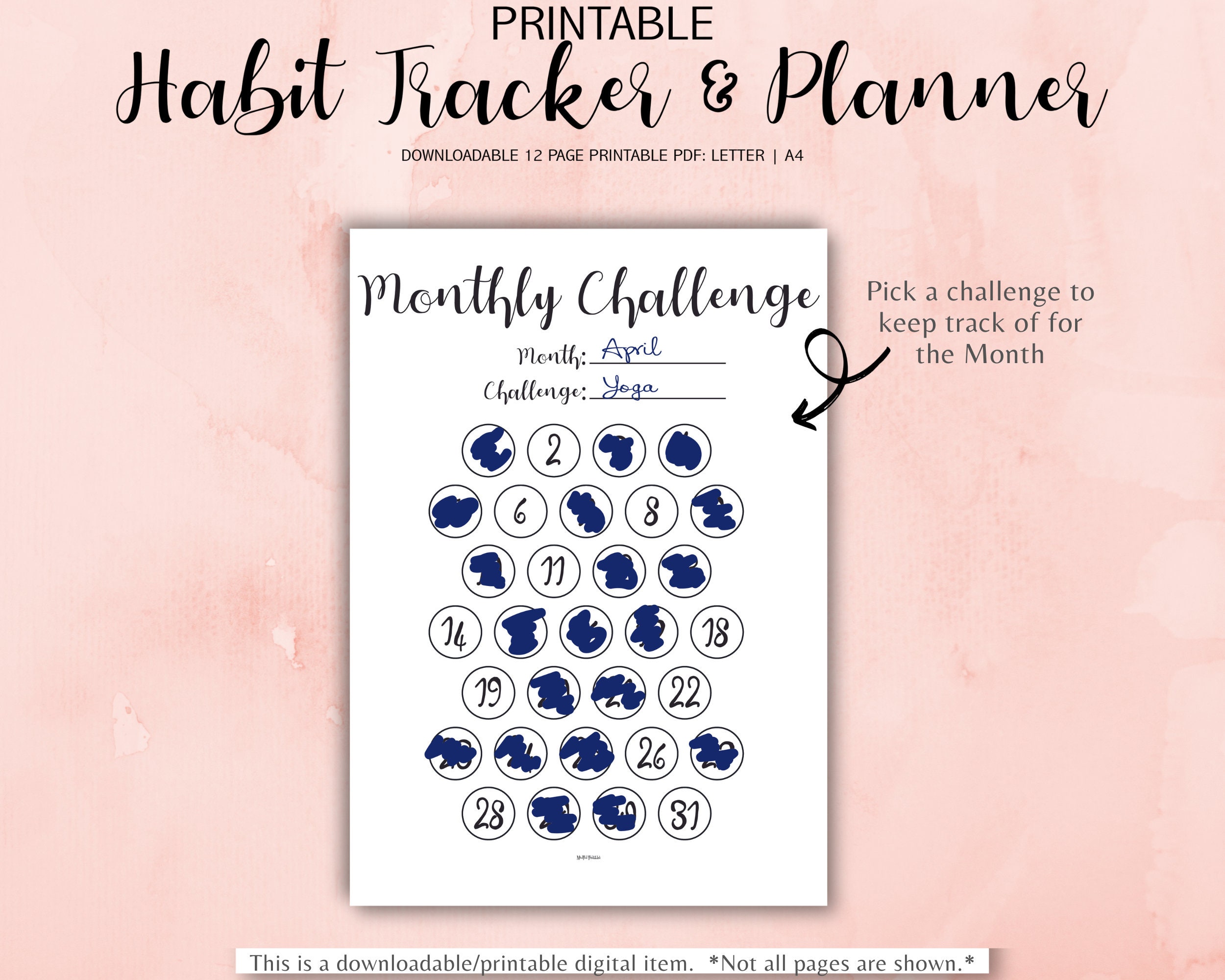 Habit Tracker Bundle Printable Tracker Habit Chart Daily, Weekly ...