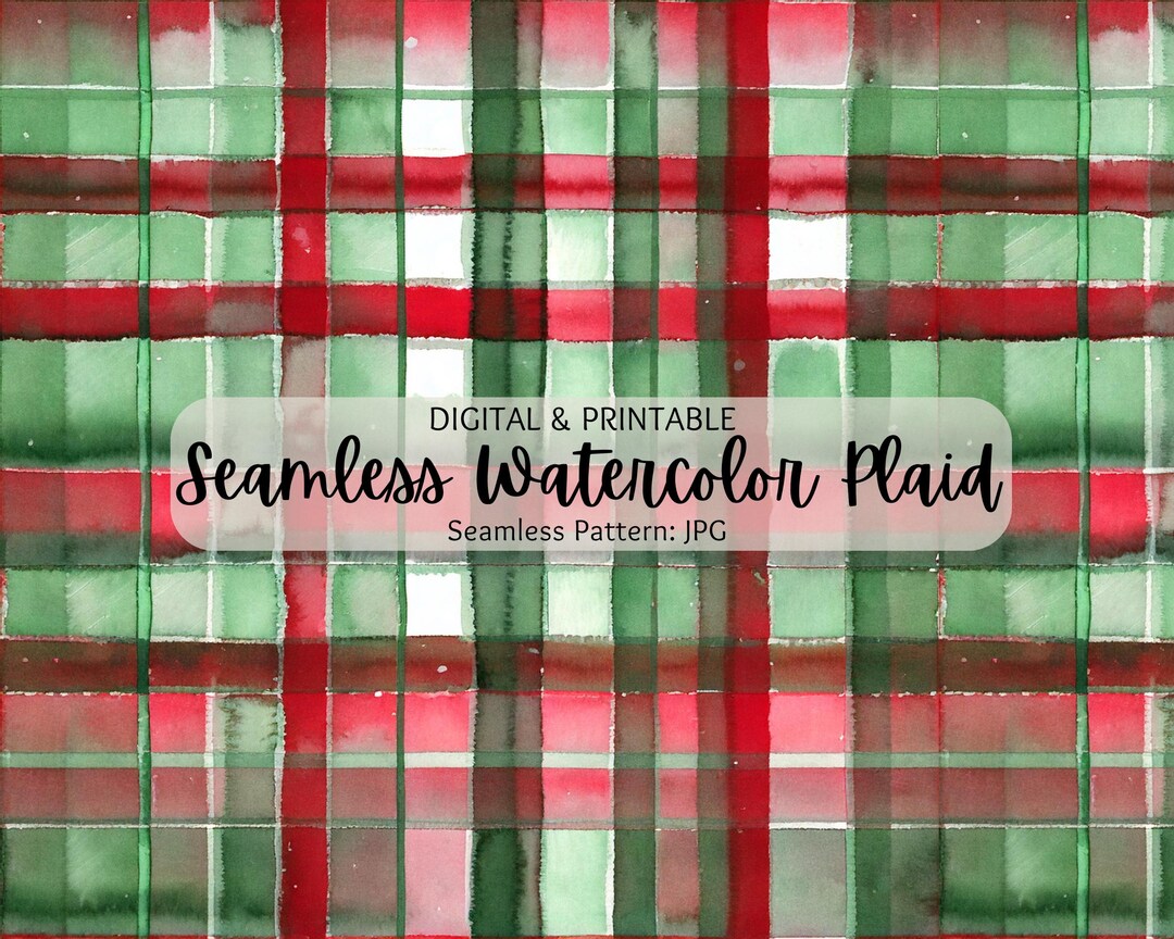 Watercolor Plaid Seamless Pattern | Christmas Plaid Pattern ...