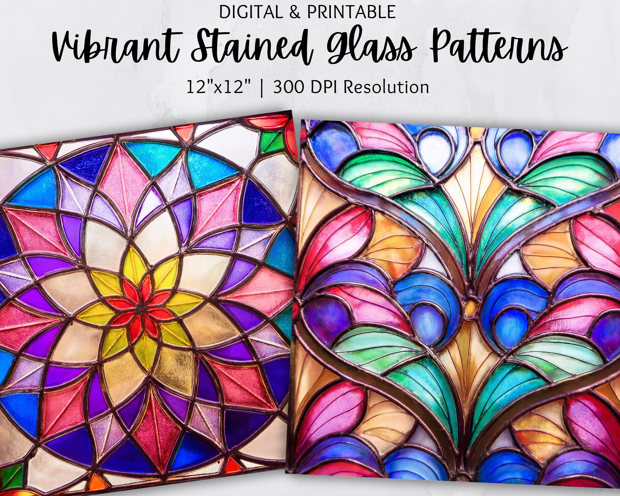 Stained Glass Images | Synthwave Stained Glass Patterns | Seamless ...