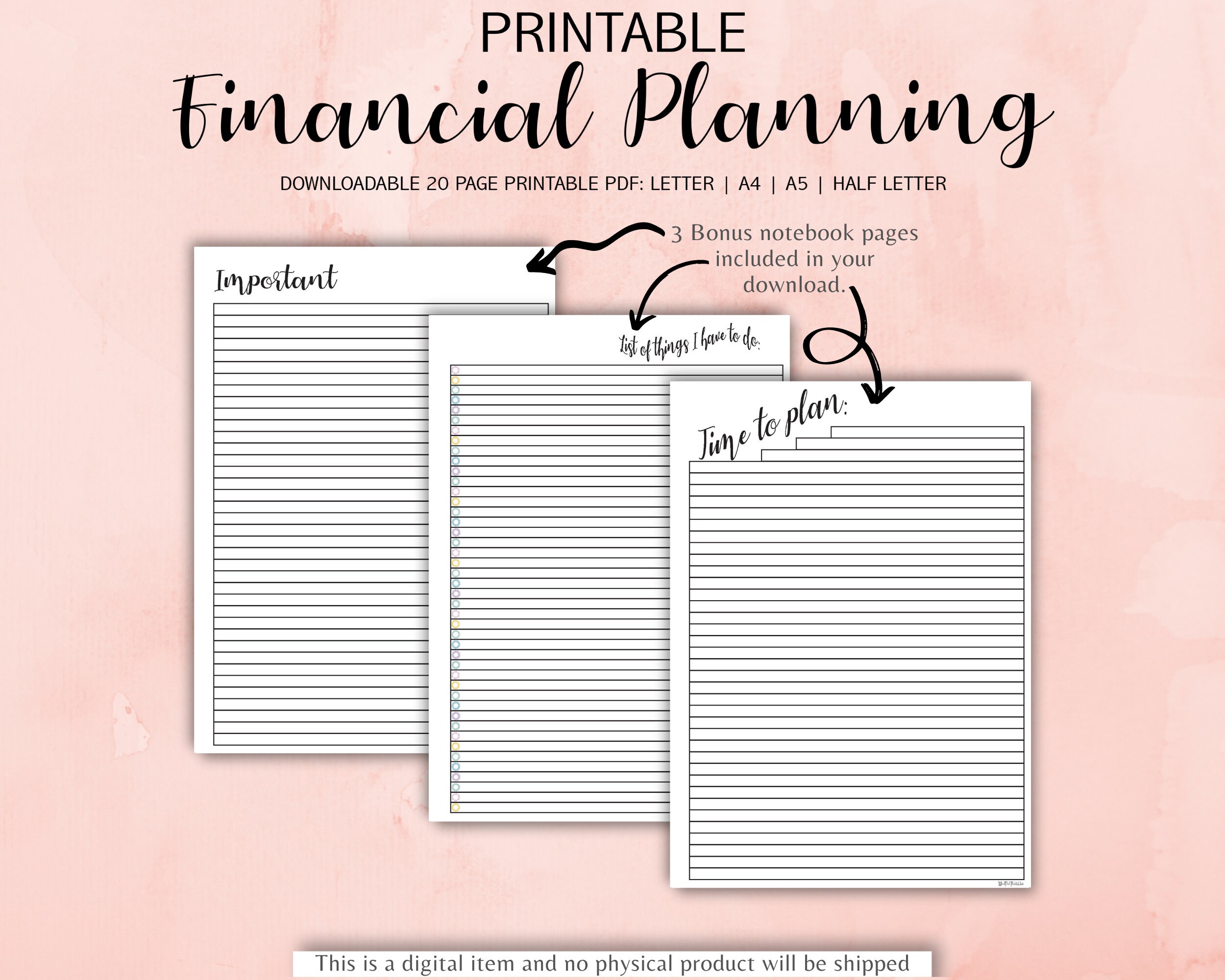 Financial Planner and Savings Tracker Bundle Printable - Etsy