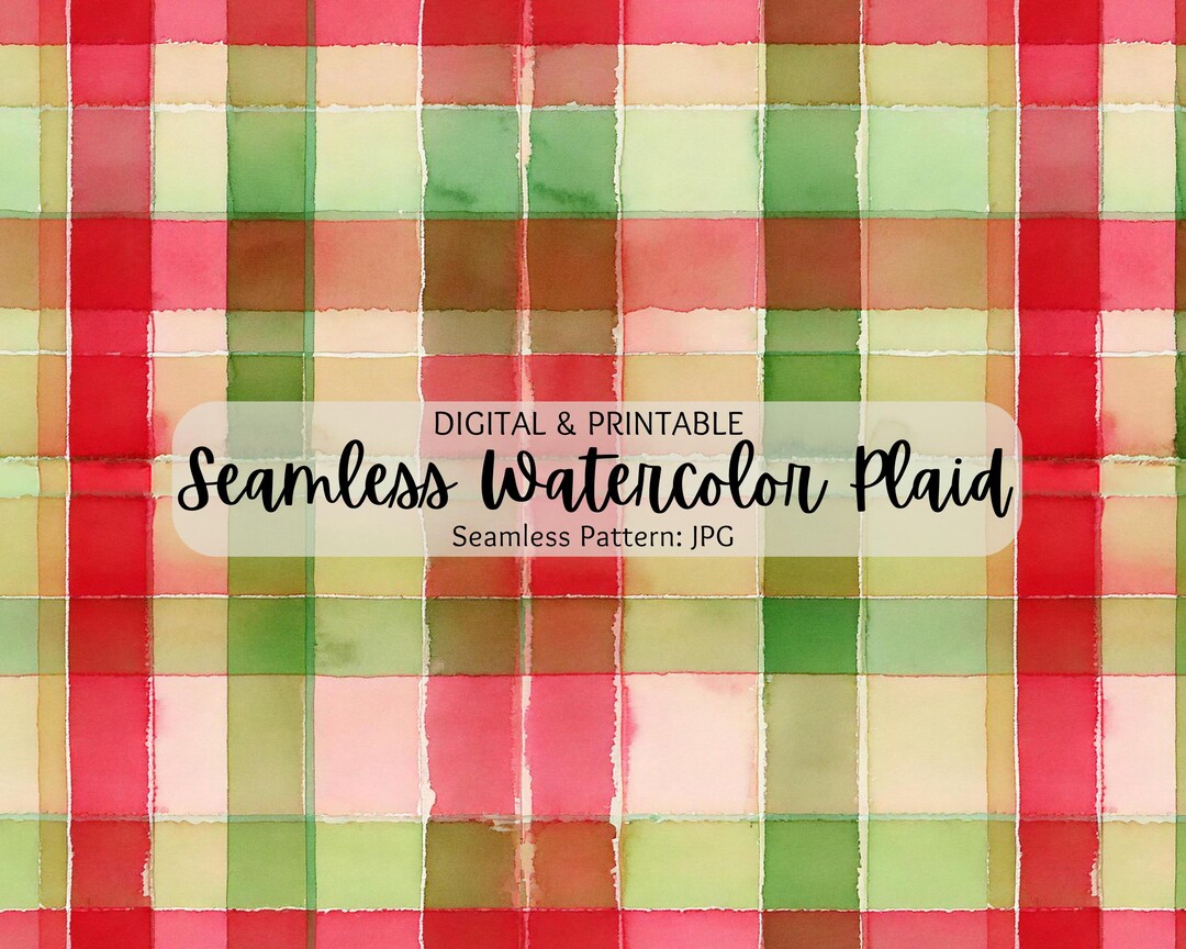 Watercolor Plaid Seamless Pattern | Christmas Plaid Pattern ...