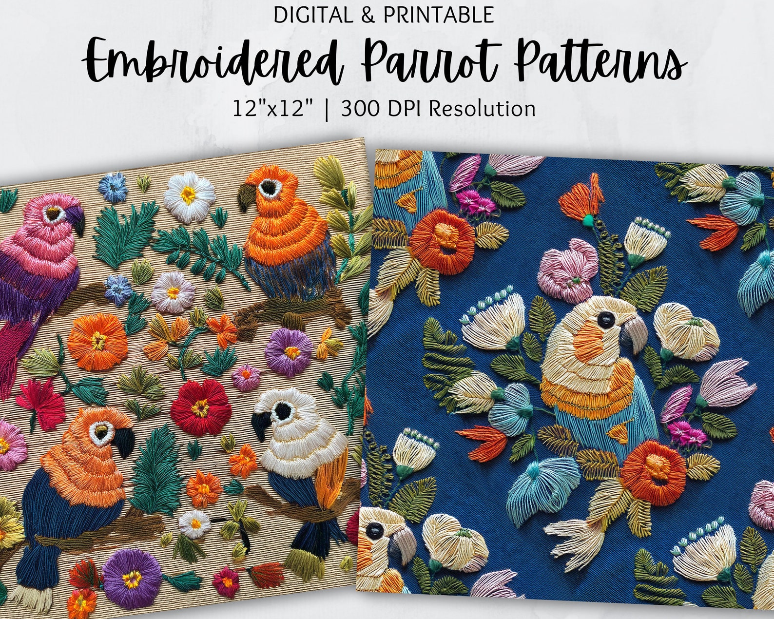 Parrot Embroidery Images | Embroidery Parrots | Embroidered Parrot ...