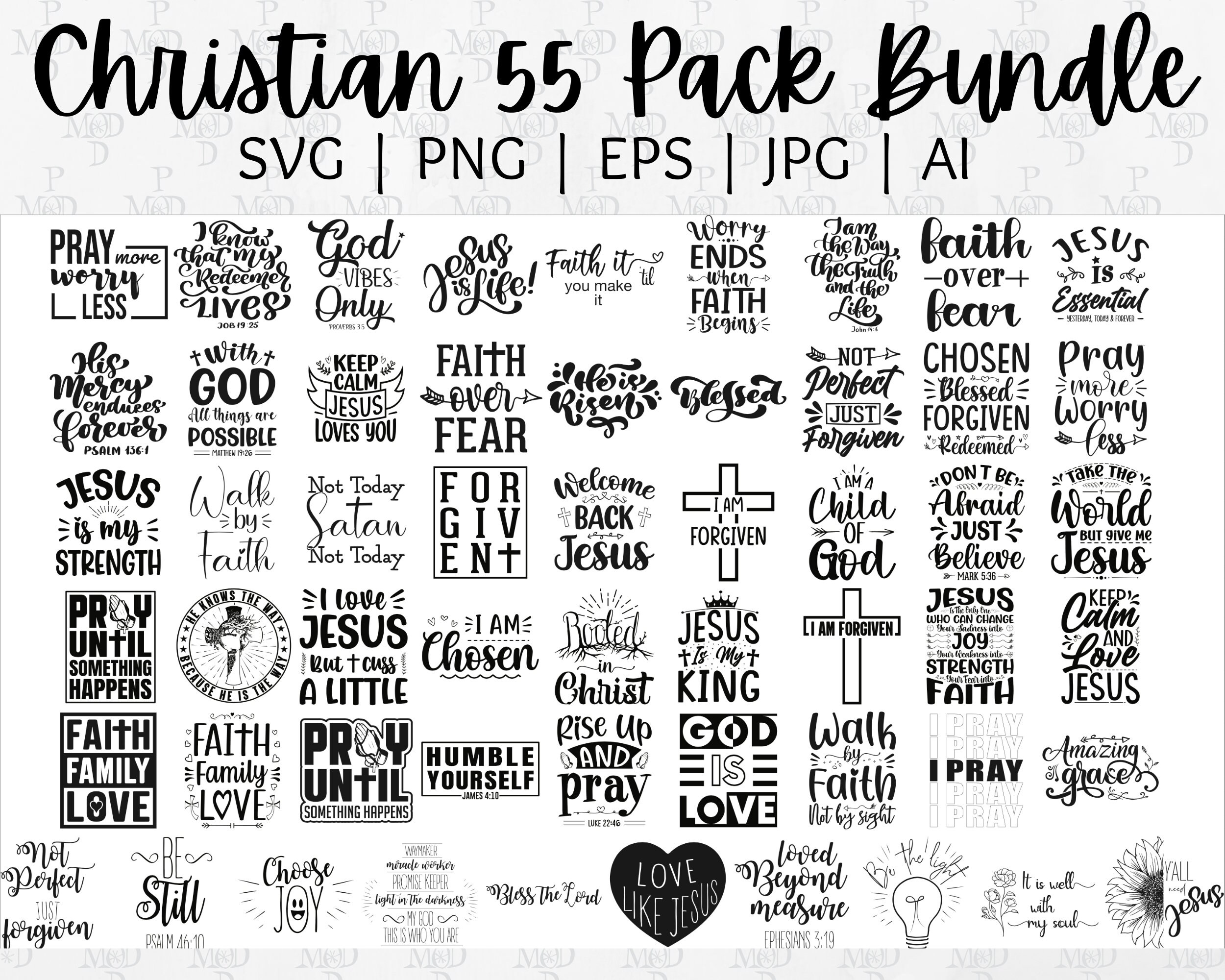 Christian Scripture Bundle SVG Bible Verse Bundle - Etsy
