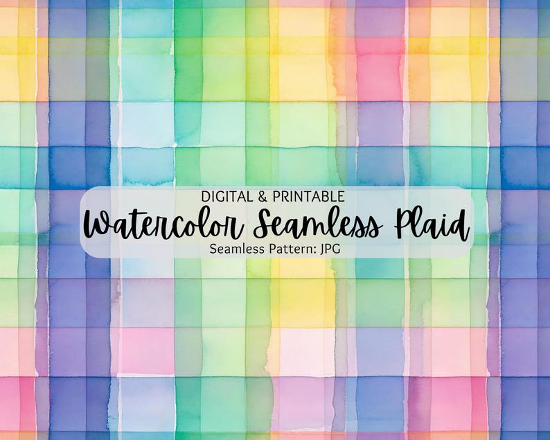 Watercolor Plaid Seamless Pattern | Pastel Plaid Pattern | Watercolor ...