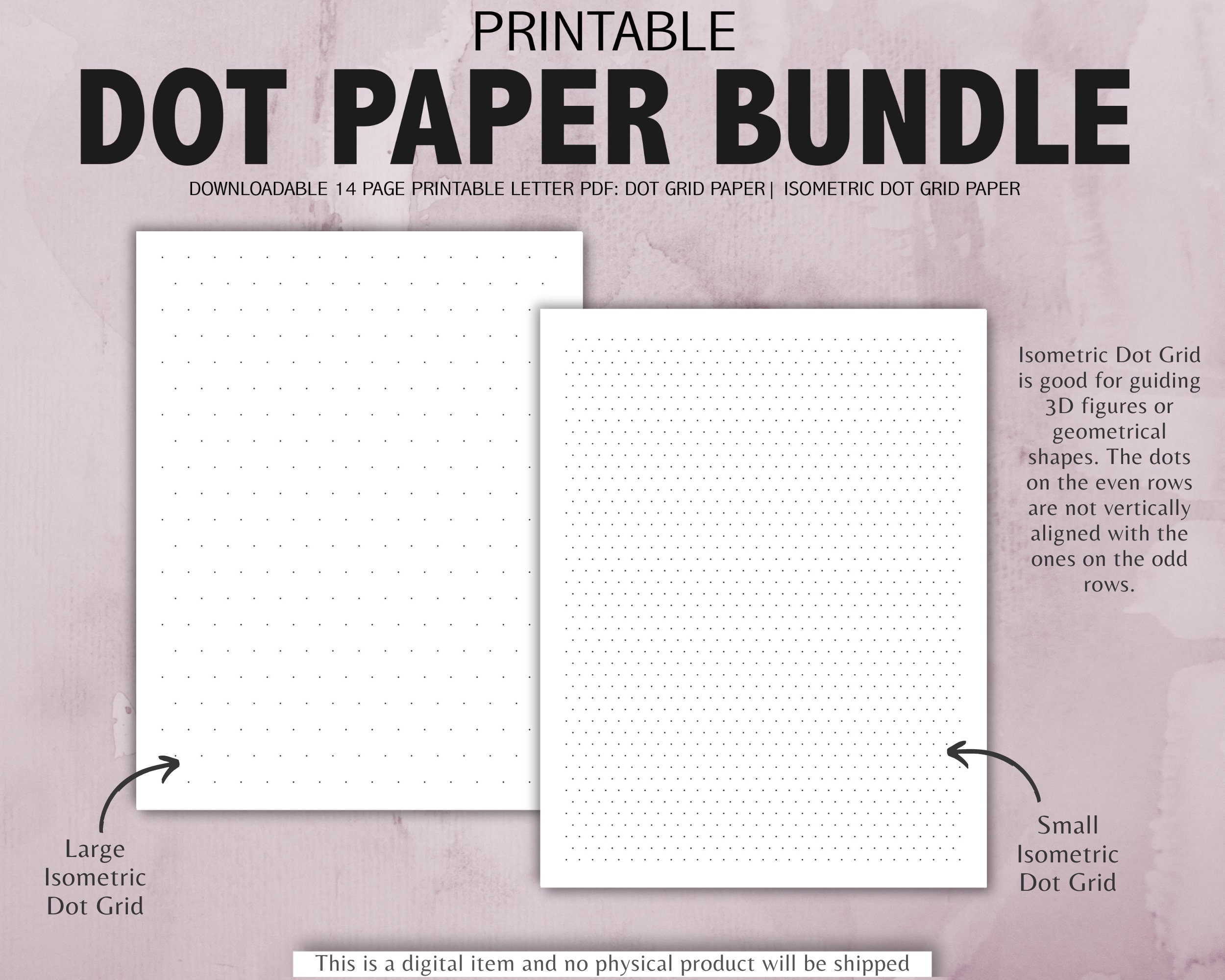 Dot Grid Journal Printable Paper Insert Bundle Isometric Dot - Etsy