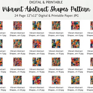 Vibrant Shapes Abstract Patterns | Colorful Abstract Digital Paper ...